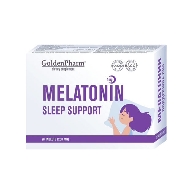 Melatonin Sleep Support 20 Tablets Golden Pharm | Rodyna Shop