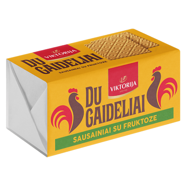 Du Gaideliai Biscuits with Fruktoze Viktorija 180g | Rodyna Shop